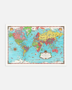 Mapa mundi (1931) - pôster | Quadro decorativo para parede | Posterscape